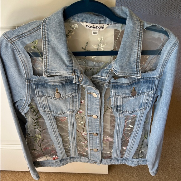 DAVI & DANI | Jackets & Coats | Davi Dani Light Blue Denim Jacket With ...